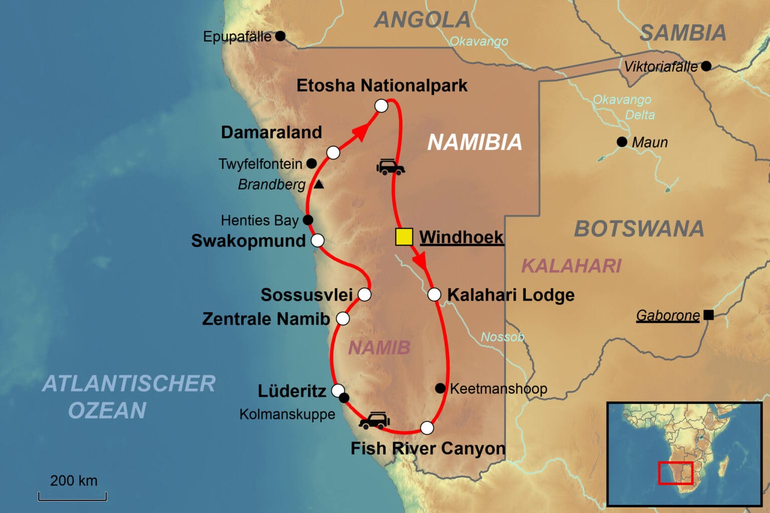 Namibia Rundreise - Namibia Tradition - vom Spezialisten Jet Reisen