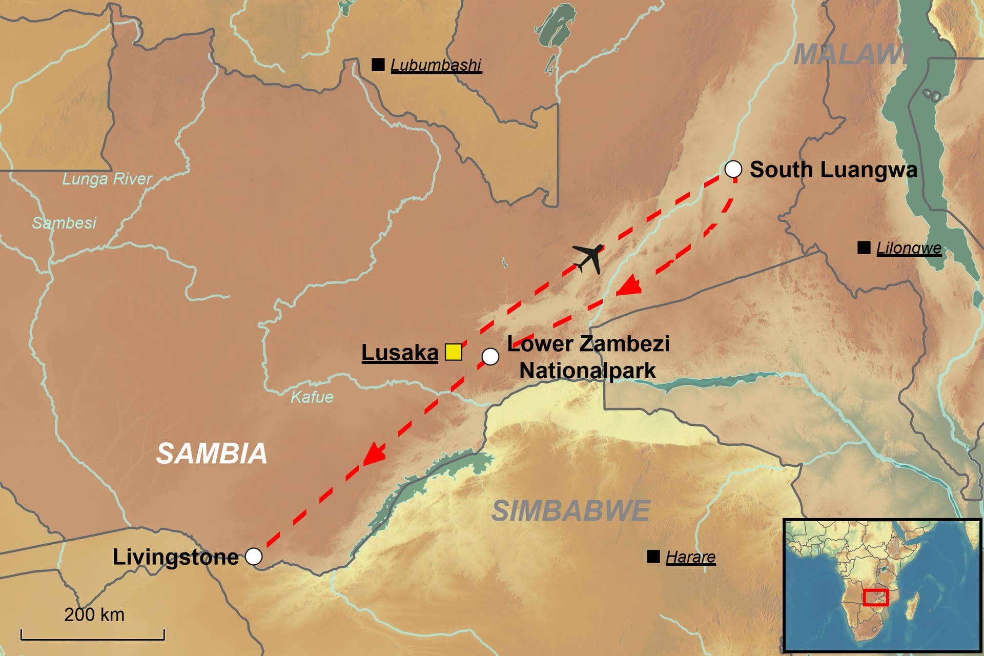 Sambia Flugsafari - Sambia Essentials - Jet Reisen